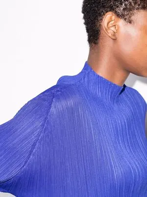 Issey Miyake Monthly Colors January Plissé-effect Top - Blue