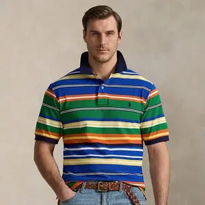 Ralph Lauren Striped Mesh Polo Shirt Cruise Green Multi