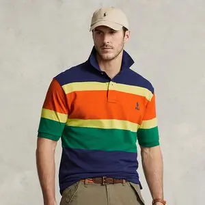 Ralph Lauren Striped Mesh Polo Shirt Dark Cobalt Multi