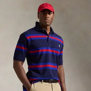 Ralph Lauren Striped Mesh Polo Shirt Newport Navy Multi