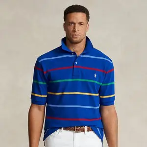 Ralph Lauren Striped Mesh Polo Shirt Sapphire Star Multi