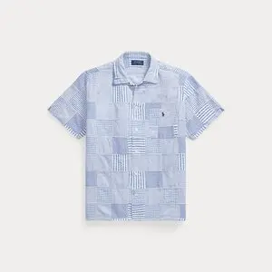 Ralph Lauren Classic Fit Patchwork Seersucker Shirt - Patchwork Blues