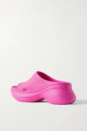 Balenciaga Crocs Pool Perforated Rubber Slides - Pink