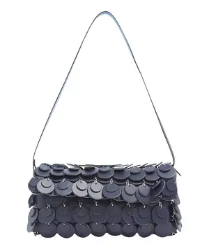 Rabanne Sphere Disc-embellished Leather Baguette Bag
