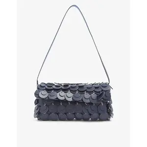 Rabanne Sphere Disc-embellished Leather Baguette Bag