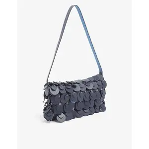 Rabanne Sphere Disc-embellished Leather Baguette Bag