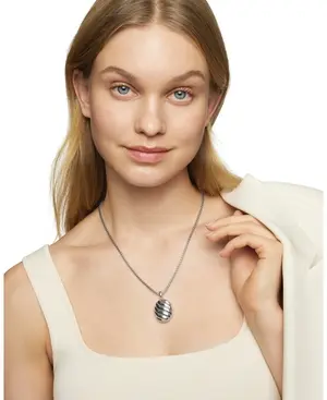 David Yurman Sculptured Oval Locket Amulet Pendant