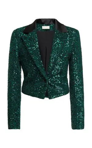 Elie Saab Paillette Crepe Jacket