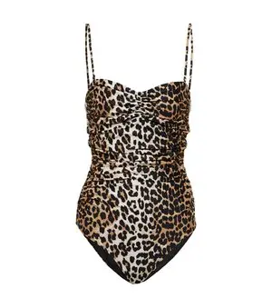 GANNI Leopard-print Swimsuit