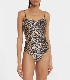 GANNI Leopard-print Swimsuit
