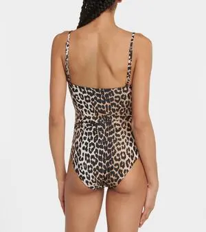 GANNI Leopard-print Swimsuit