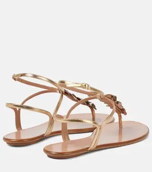 AQUAZZURA Papillon Leather Thong Sandals