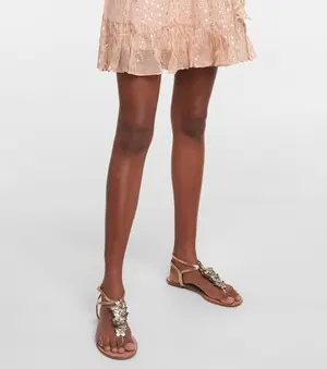 AQUAZZURA Papillon Leather Thong Sandals
