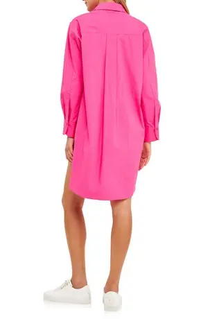 English Factory Classic Collared Shirtdress - Fuchsia