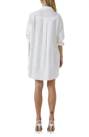 English Factory Classic Collared Shirtdress - White