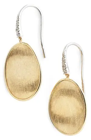 Marco Bicego Lunaria Diamond Drop Earrings - Yellow Gold