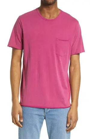 Rag & Bone Miles Organic Cotton Pocket T-shirt Deep Pink