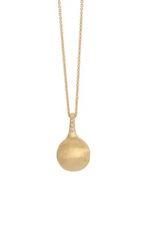 Marco Bicego Marco Bicego Africa Boule & Diamond Pendant Necklace Yellow Gold
