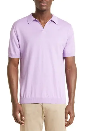 John Smedley Noah Johnny Collar Sweater Polo Ultraviolet