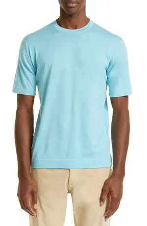John Smedley Lorca Crewneck T-shirt Blue Spring