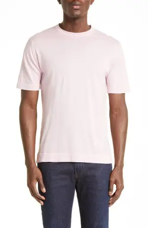 John Smedley Lorca Crewneck T-shirt Chalk Pink