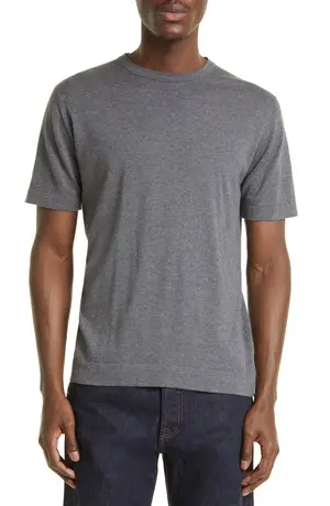 John Smedley Lorca Crewneck T-shirt Charcoal