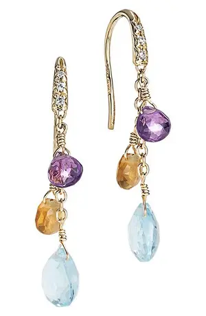 Marco Bicego Paradise Diamond, Topaz And Semiprecious Stone Drop Earrings - Yellow Gold