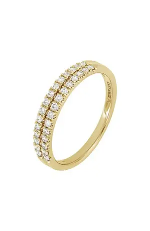 Bony Levy 18k Gold Stack Ring With Diamonds - 18k Yellow Gold