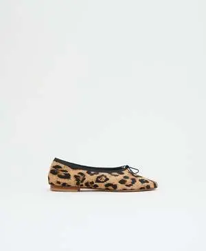 MANSUR GAVRIEL Dream Ballerina Flat Leopard Pony Hair/black