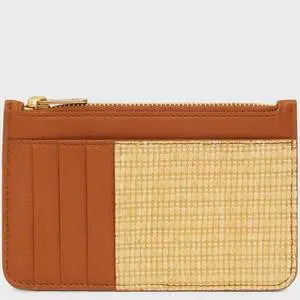 MANSUR GAVRIEL Zip Card Holder Natural / Cuoio