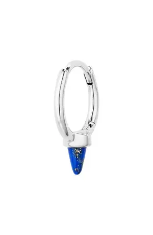 MARIA TASH Maria Tash Single Short Lapis Spike Hoop Earring Silver
