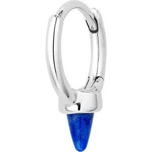 MARIA TASH Single Short Lapis Spike Hoop Earring - White