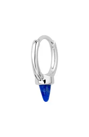 MARIA TASH Single Short Lapis Spike Hoop Earring - White