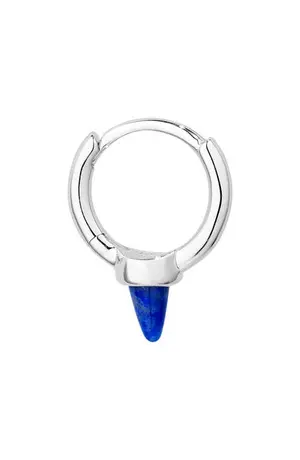 MARIA TASH Single Short Lapis Spike Hoop Earring - White