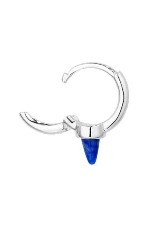 MARIA TASH Single Short Lapis Spike Hoop Earring - White