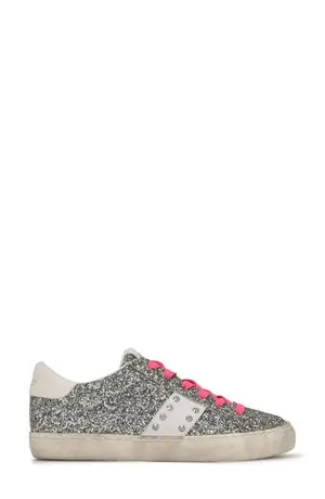 Nine West Sneaks Studded Sneakers - Silver Glitter/white