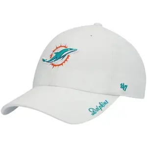 '47 Miami Dolphins Miata Clean Up Adjustable Hat - White