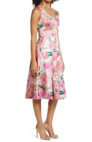Eliza J Floral Fit & Flare Dress