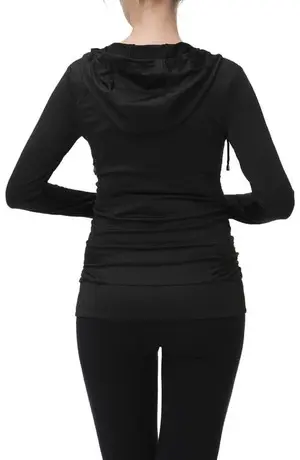KIMI + KAI Momo Ruched Zip Maternity Hoodie