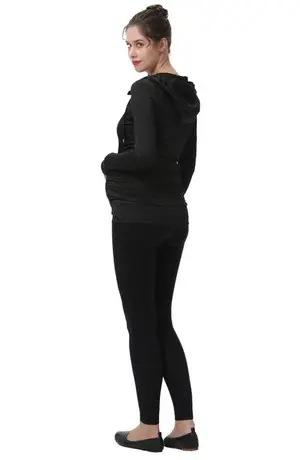 KIMI + KAI Momo Ruched Zip Maternity Hoodie