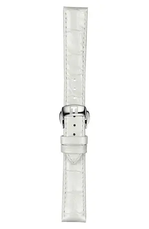 TISSOT 16mm Embossed Leather Watchband - White