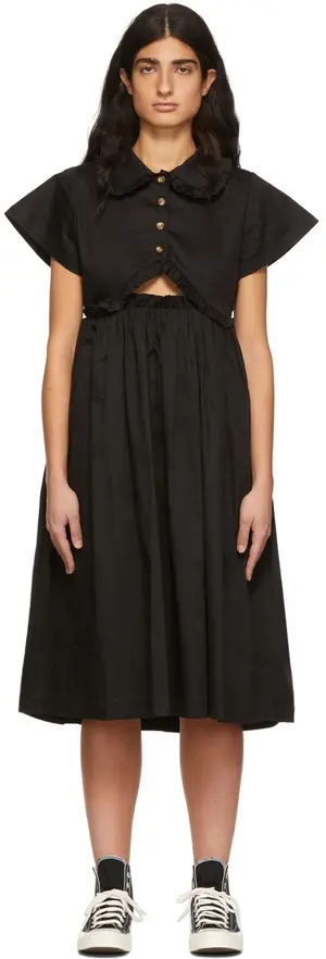 KIKA VARGAS Mabel Midi Dress - Black