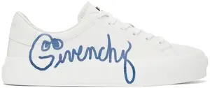 Givenchy Givenchy White & Blue City Sport Print Sneakers 114 Wht/bl