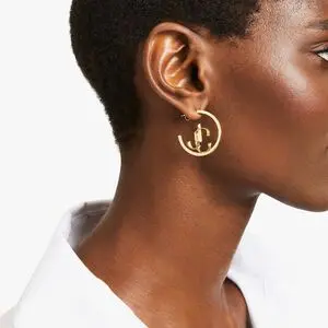 JIMMY CHOO Jc Monogram Hoop Earrings - Silver