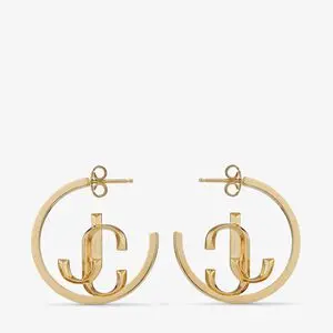 JIMMY CHOO Jc Monogram Hoop Earrings - Silver