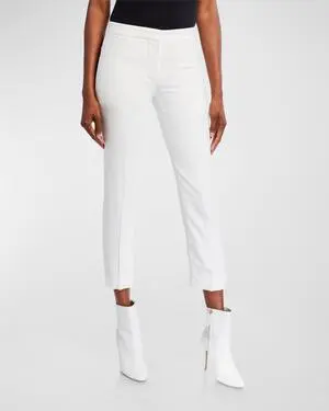 Alexander McQueen McQueen Leaf Crepe Cigarette Trousers Ivory
