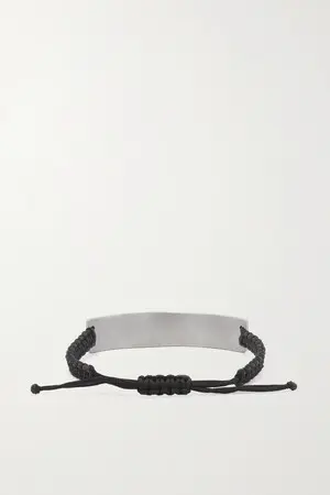 DIANE KORDAS Evil Eye Titanium And Cord Bracelet With Diamonds - Black