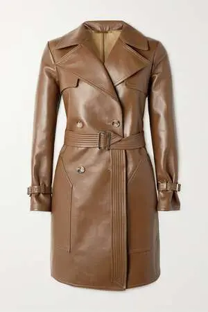 Max Mara Alex Buckled Leather Trench Coat