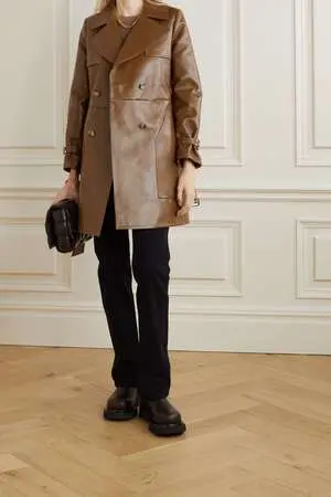 Max Mara Alex Buckled Leather Trench Coat