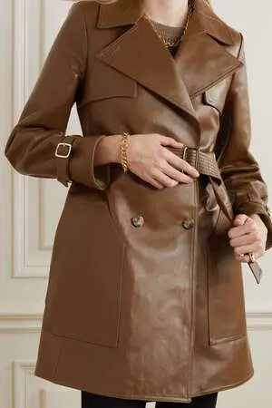 Max Mara Alex Buckled Leather Trench Coat